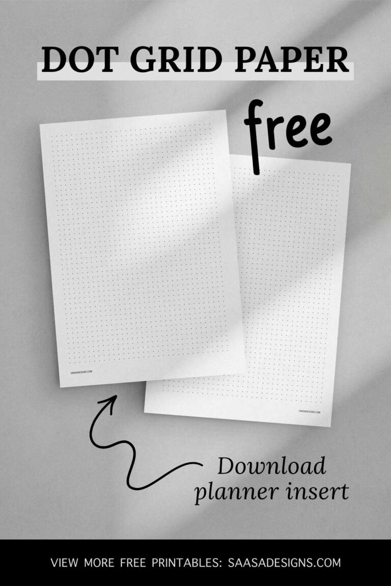 Dot Grid Paper printable. A free planner insert.