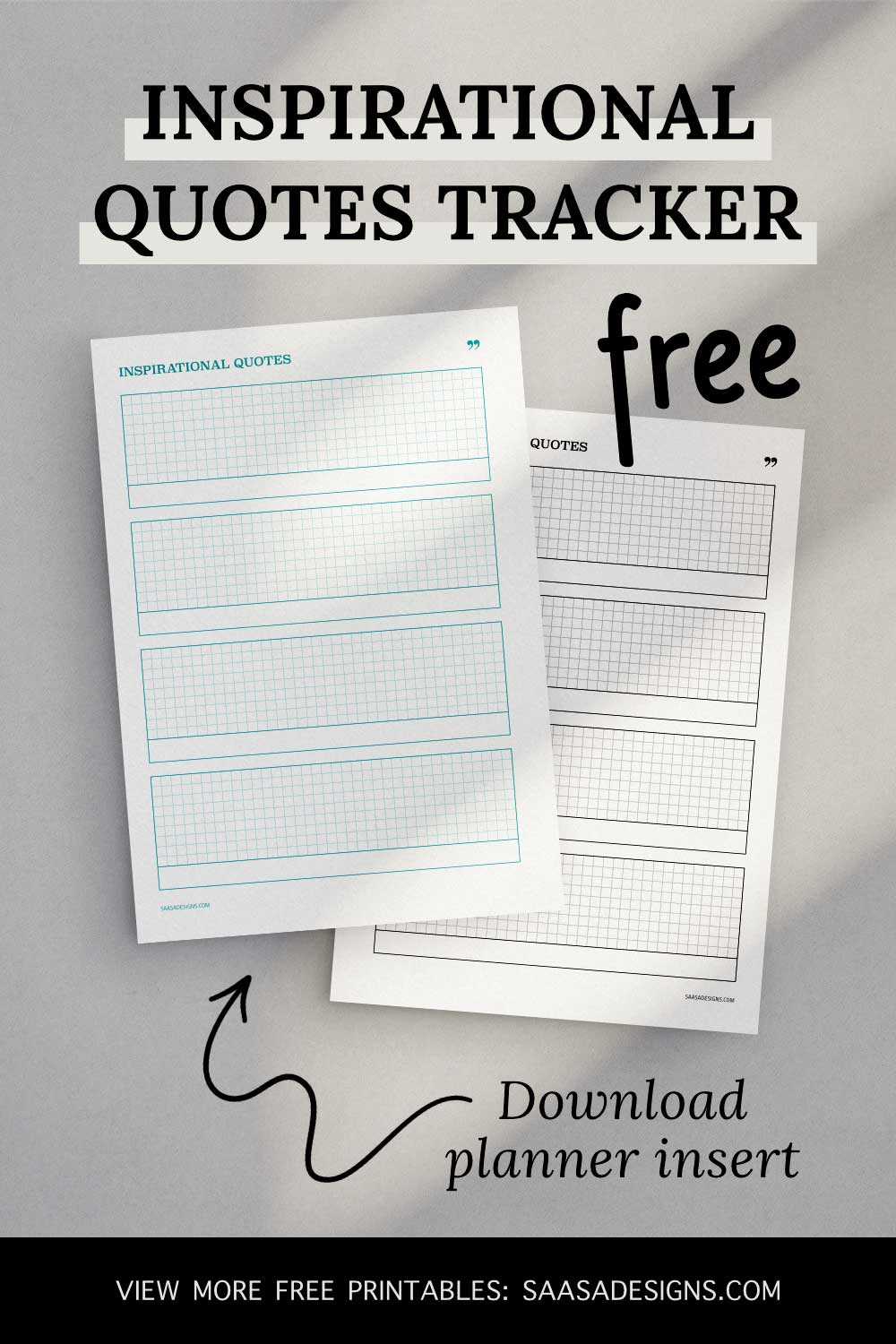 Quotes Tracker Printable. Free pdf planner insert.