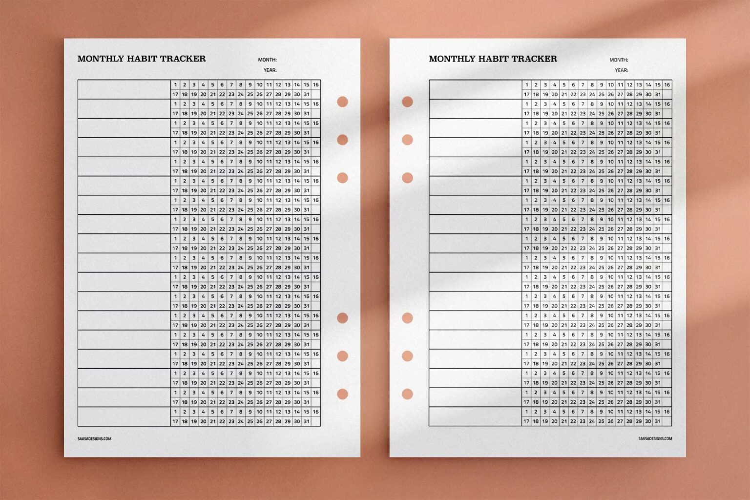 Daily Routine Tracker template. Free printable planner insert.