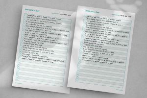 One Line A Day template. Free printable planner insert.