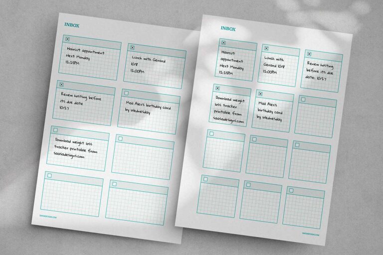 Inbox Planner Insert. Free Planner Printable